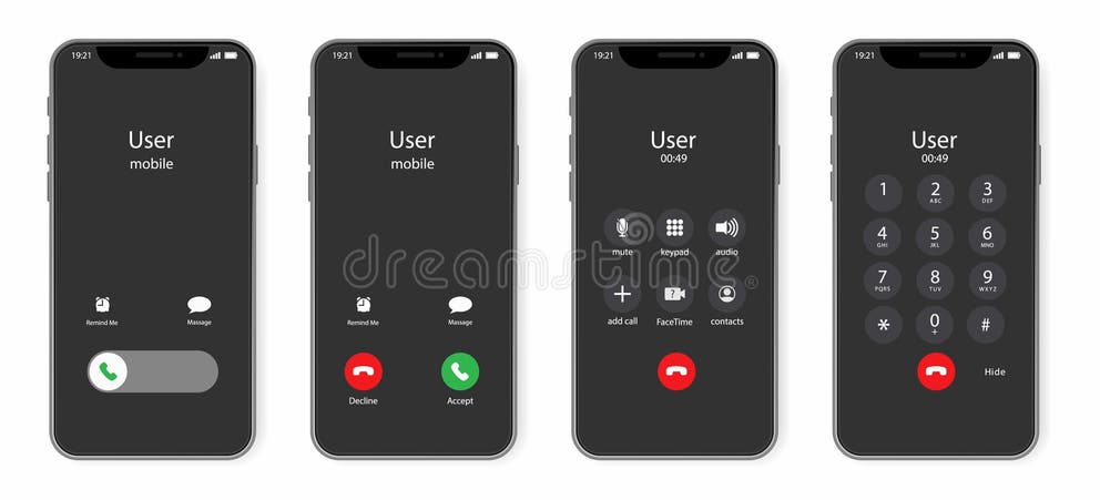 Incoming Call Phone App on a Screen. Phone Calling App Stock Vector ...