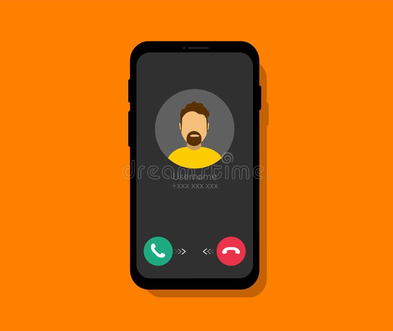 Incoming Call Screen User Interface Mobile Phone Stock Illustrations ...
