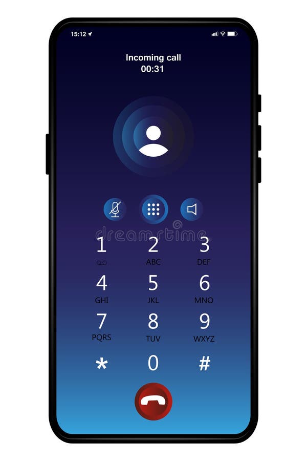 Mobile Call Screen Template, Incoming Phone Call Interface on ...
