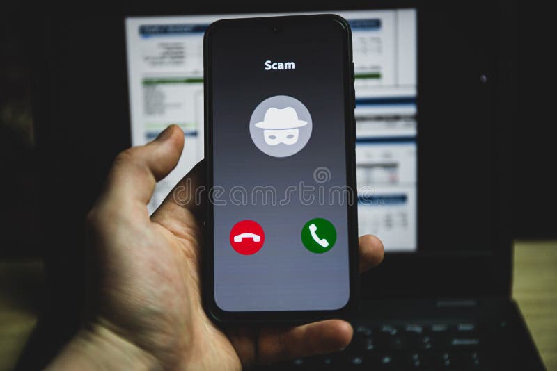 Incoming Call From Scammer. Online Scam On Phone Stock Image - Image of ...