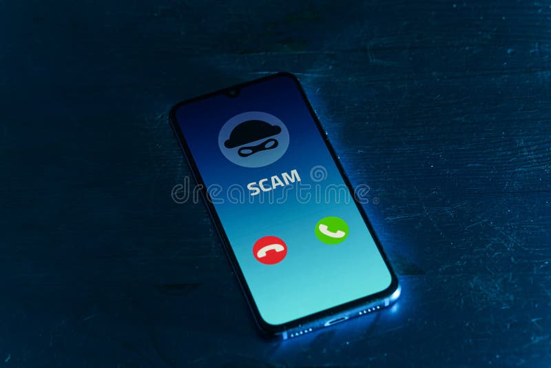 Incoming Call from Scammer. Scam Call on Phone Stock Image - Image of ...