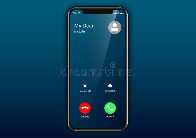 Incoming Call Screen User Interface Mobile Phone Stock Illustrations ...
