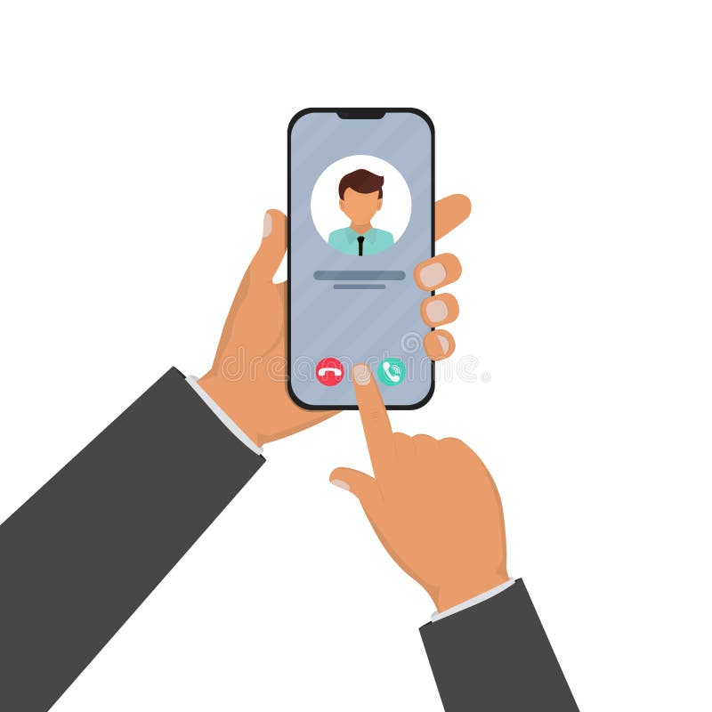 Incoming Call on Smartphone Screen. Calling Service. Modern Concept for ...