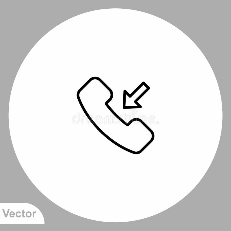 Incoming Call Vector Icon Sign Symbol Stock Vector - Illustration of ...