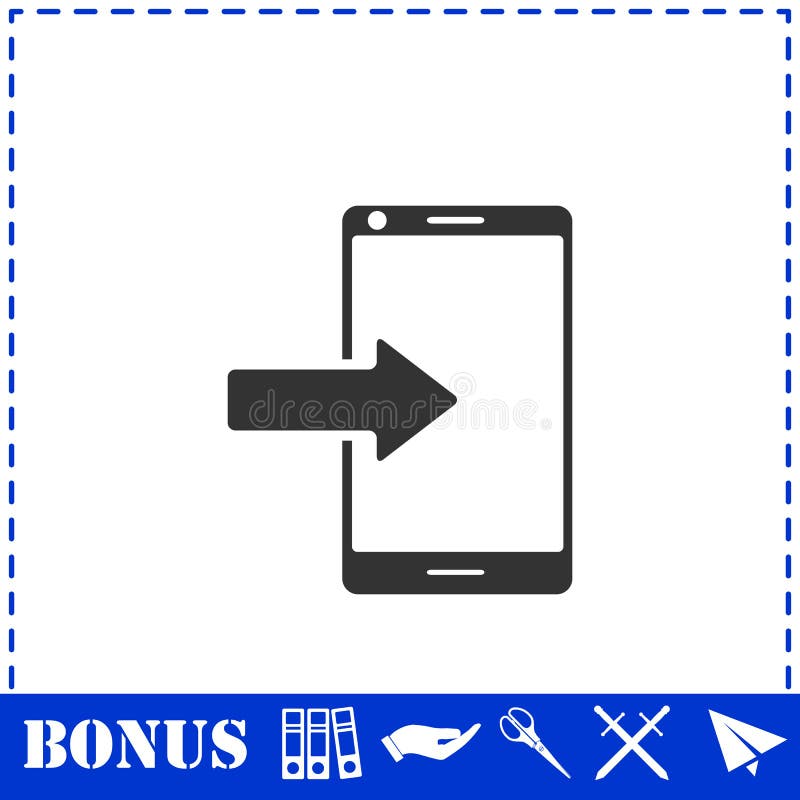 Incoming calls icon flat stock illustration. Illustration of sign ...