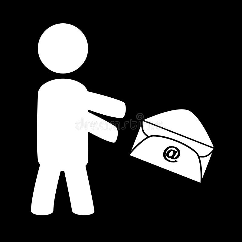 Incoming Email Notification, New Message. Flat Line Art Style Concept ...