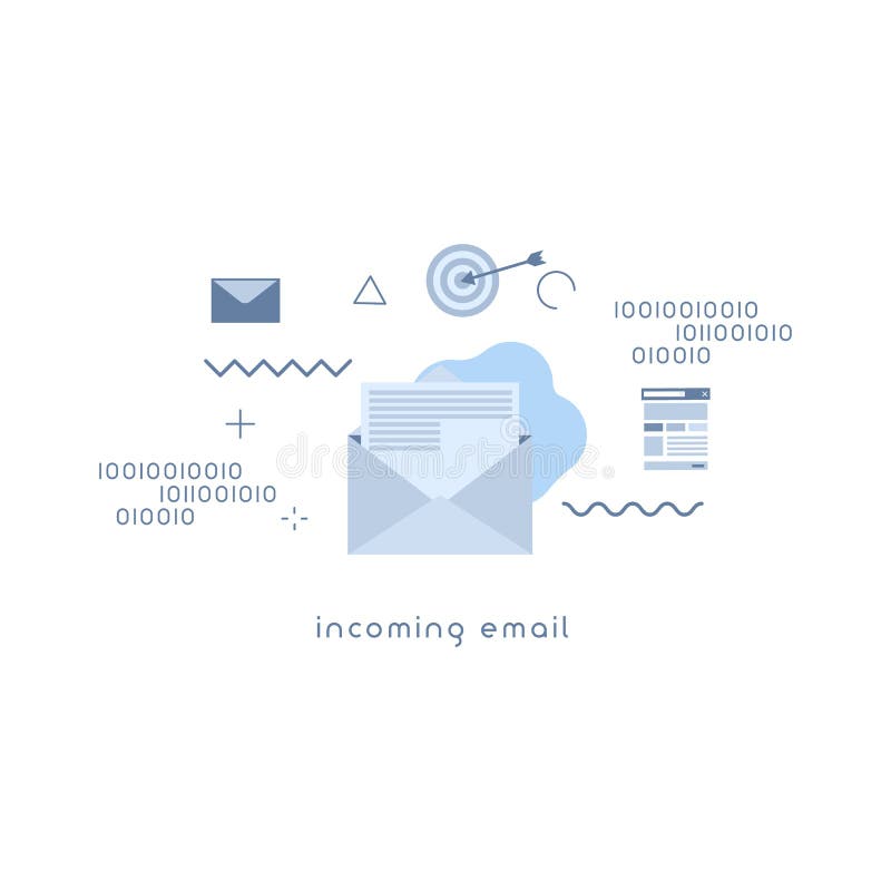 Incoming Email Icon Concepts. Vector Illustration Stock Vector ...