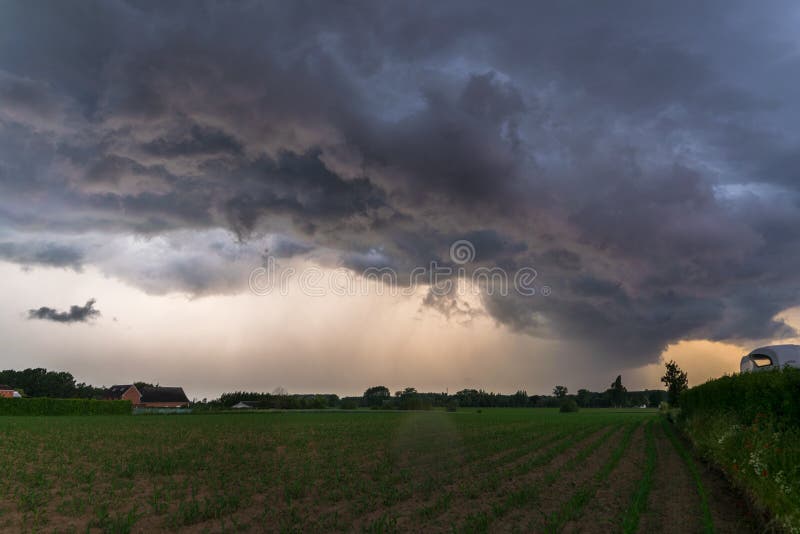 Dramatic Sky As Threatening Storm Clouds are Moving Fast Over the ...