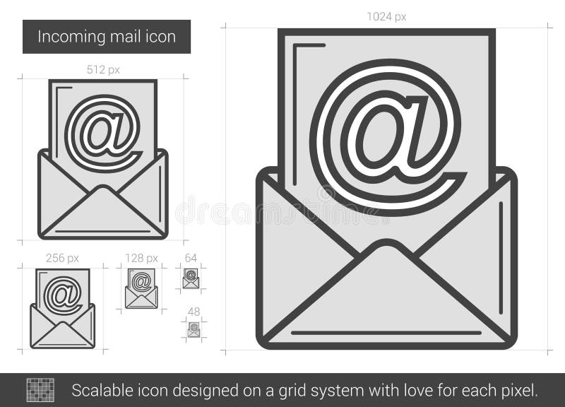 Incoming mail line icon. stock vector. Illustration of mailing - 83310269