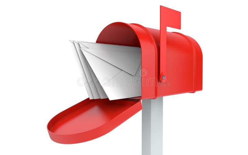 Incoming Mail. Mailbox with Letters Isolated Stock Illustration ...