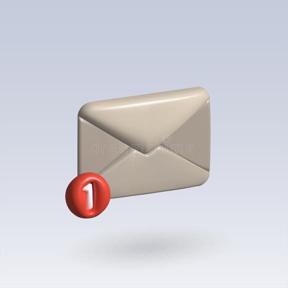 Incoming Mail 3d Icon. Receive Mail. Unread Mail 3d Illustration Stock ...