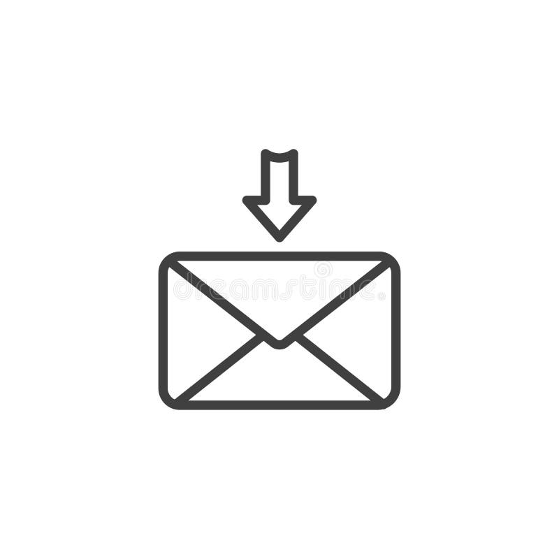 Incoming message line icon stock vector. Illustration of correspondence ...