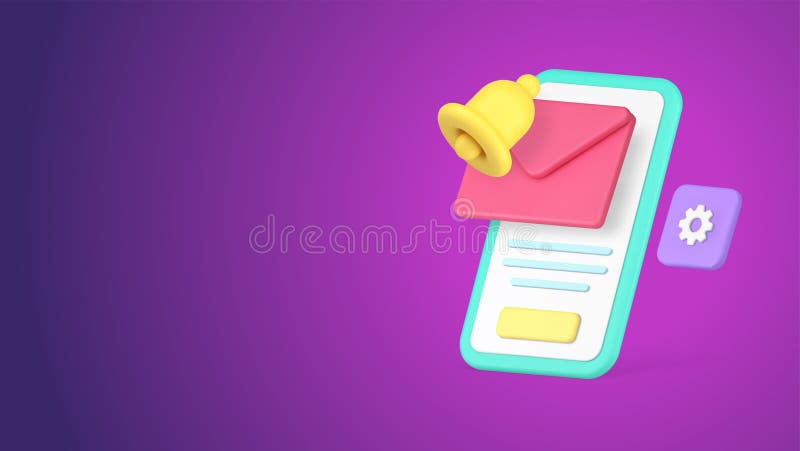 Incoming New Message Reminder Inbox Email Smartphone Application 3d ...
