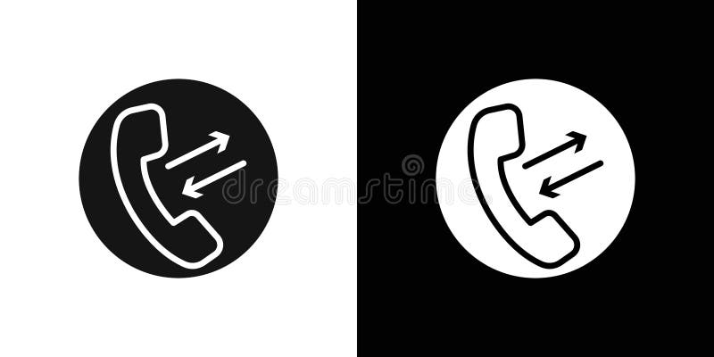 Incoming Outgoing Calls Icon Flat Vector Set Outline Stock Vector ...