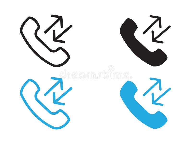 Incoming Outgoing Calls Icon Black and White Vector Outline Sign Stock ... Incoming Outgoing Calls Icon Black and White Vector Outline Sign Stock ...