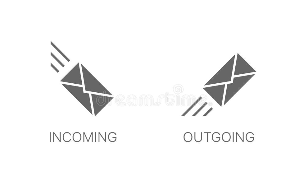 Incoming and Outgoing Message Icons Stock Vector - Illustration of ...