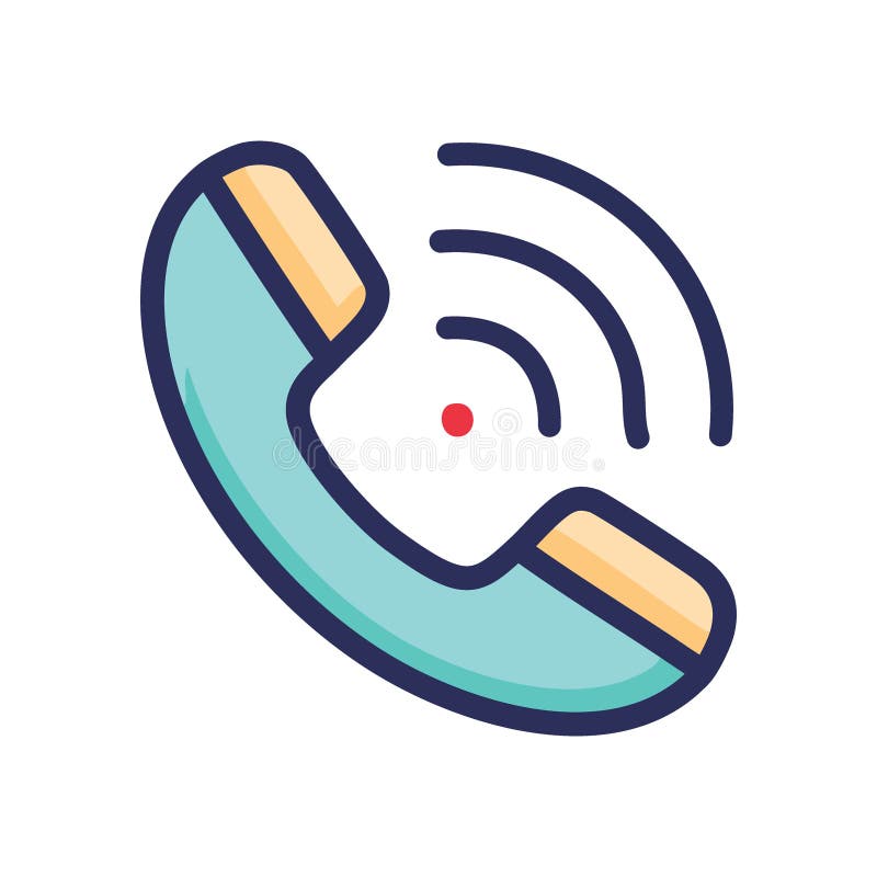 Incoming Phone Call Icon. Illustration of a Phone Receiver with a ...