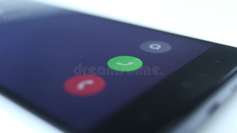 Incoming Phone Call Indication on Smartphone Display Close-up ...
