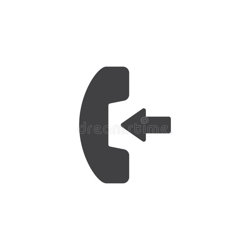 Incoming Phone Call Vector Icon Stock Vector - Illustration of solid ...