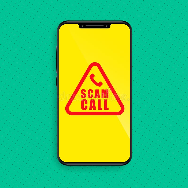 Incoming Scam Phone Call with Display Screen Stock Vector ...