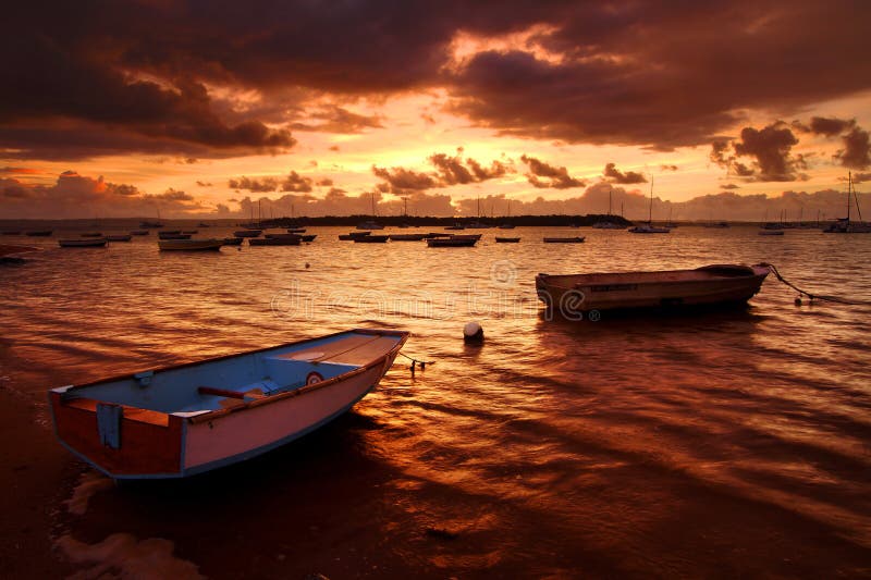 Stunning Fijian Sunset stock photo. Image of nature, malolo - 1558542