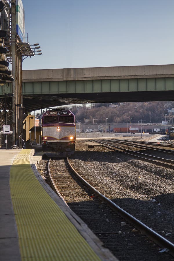 Incoming train stock image. Image of subway, black, massachusettts ...