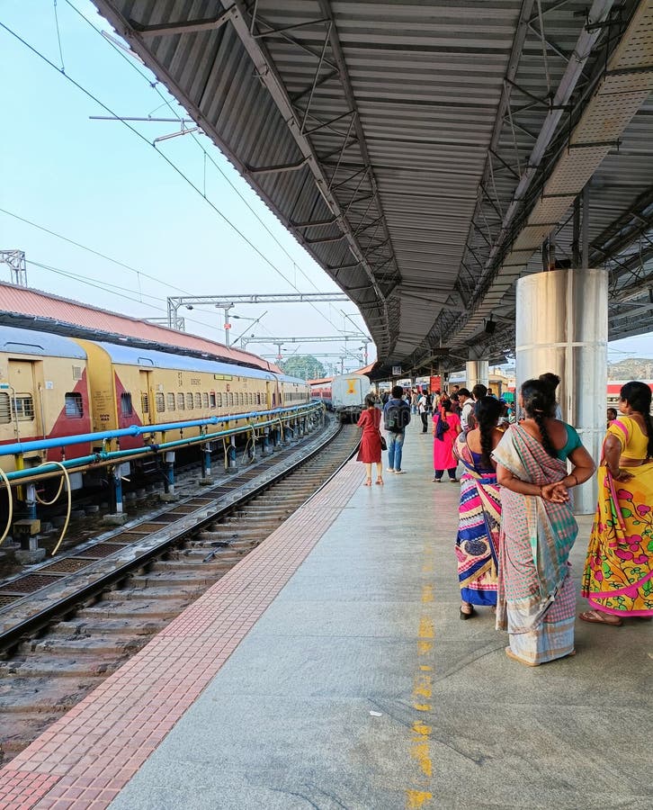 Incoming Train at Mysore Railway Junction at Yadavgiri, Mysore ...