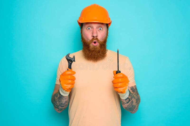 Incompetent man worker stock photo. Image of good, young - 34427870