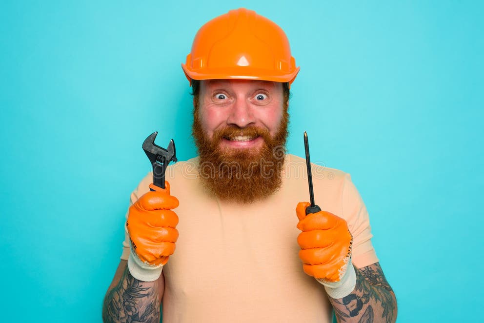 Incompetent Worker is Afraid and Worried about His Work Stock Image ...