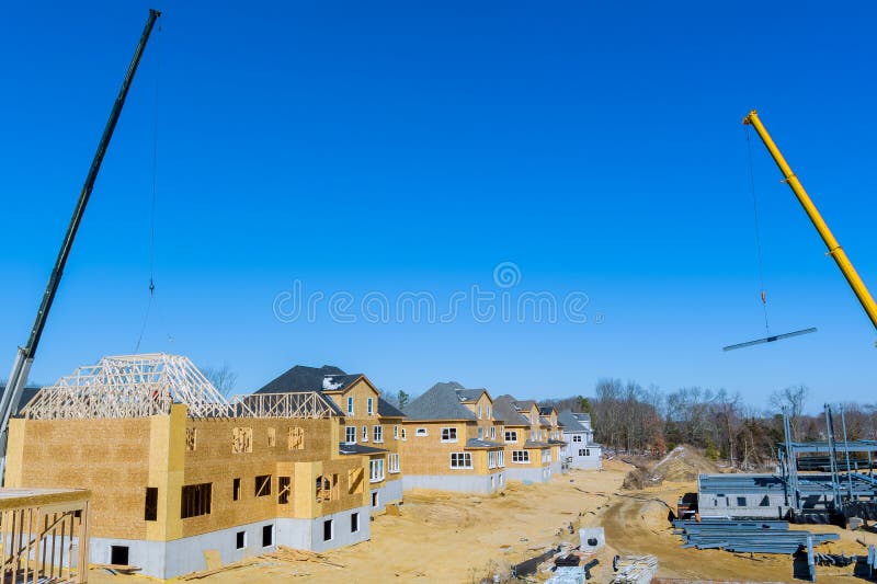 Incomplete New Homes Residential Development Construction Site Stock ...