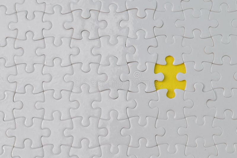 Incomplete White Jigsaw Puzzle Pieces. Flat Lay View Stock Image ...