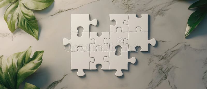 White Marble Jigsaw Puzzle Pieces Surface Stock Photos - Free & Royalty ...