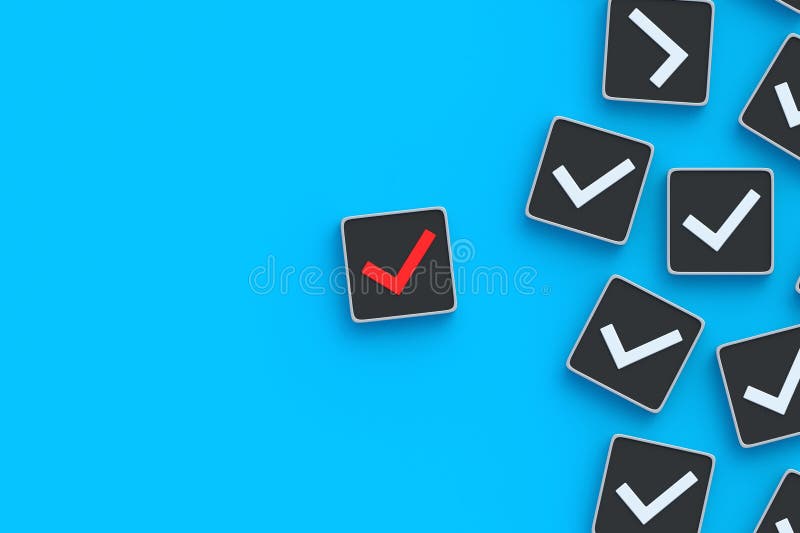 Incorrect Choice Concept. Red Check Mark on Button. Wrong Decision ...