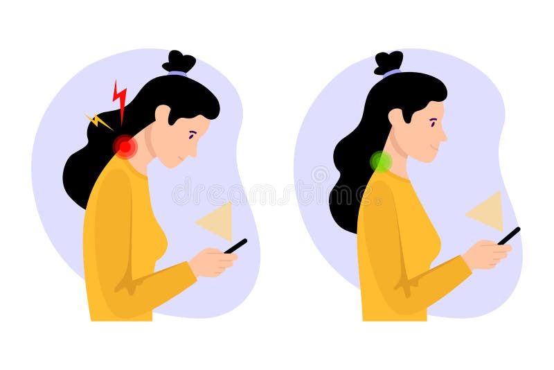 Correct Phone Posture Stock Illustrations – 85 Correct Phone Posture ...