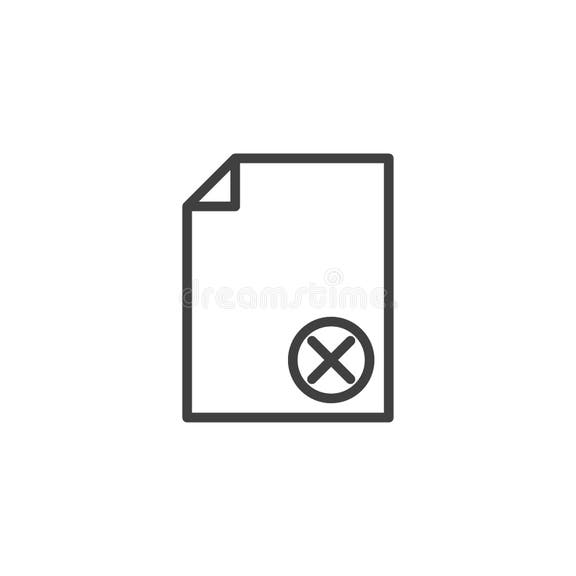 Incorrect File Type Line Icon Stock Vector - Illustration of pictogram ...