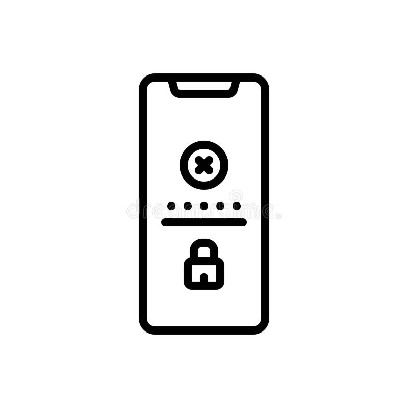 Black Line Icon for Incorrect, Wrong and Locked Stock Vector ...