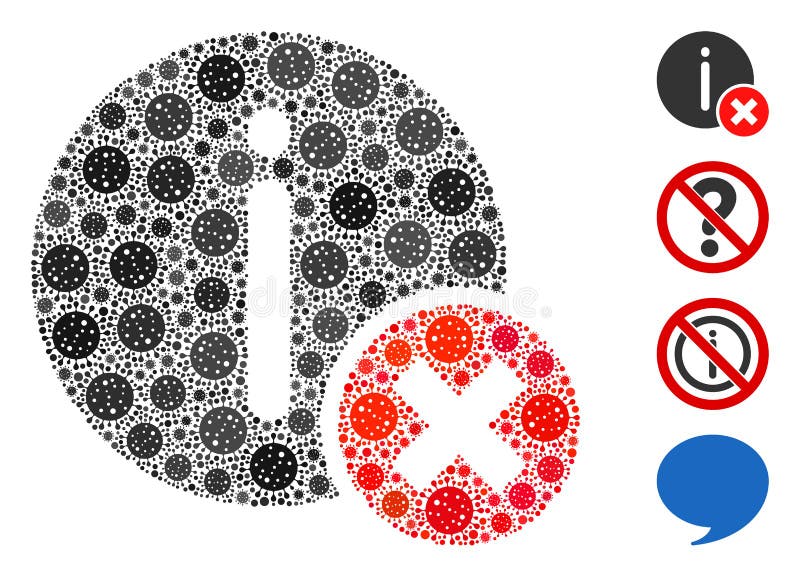 Incorrect Info Mosaic of Covid Virus Elements Stock Illustration ...