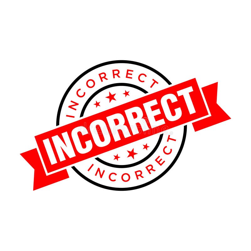 Incorrect Letter Rubber Stamp Template Design Stock Vector ...