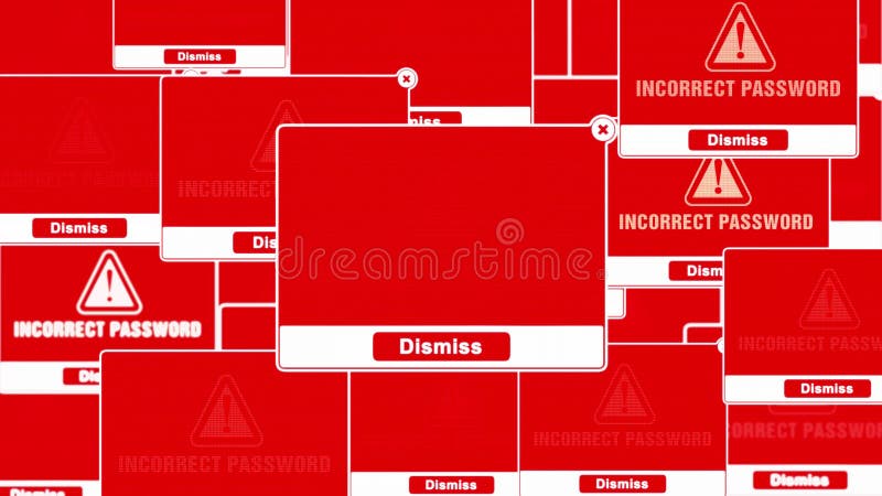 Incorrect Password Alert Warning Error Pop-up Notification Box on Screen. Stock Video - Video of ...