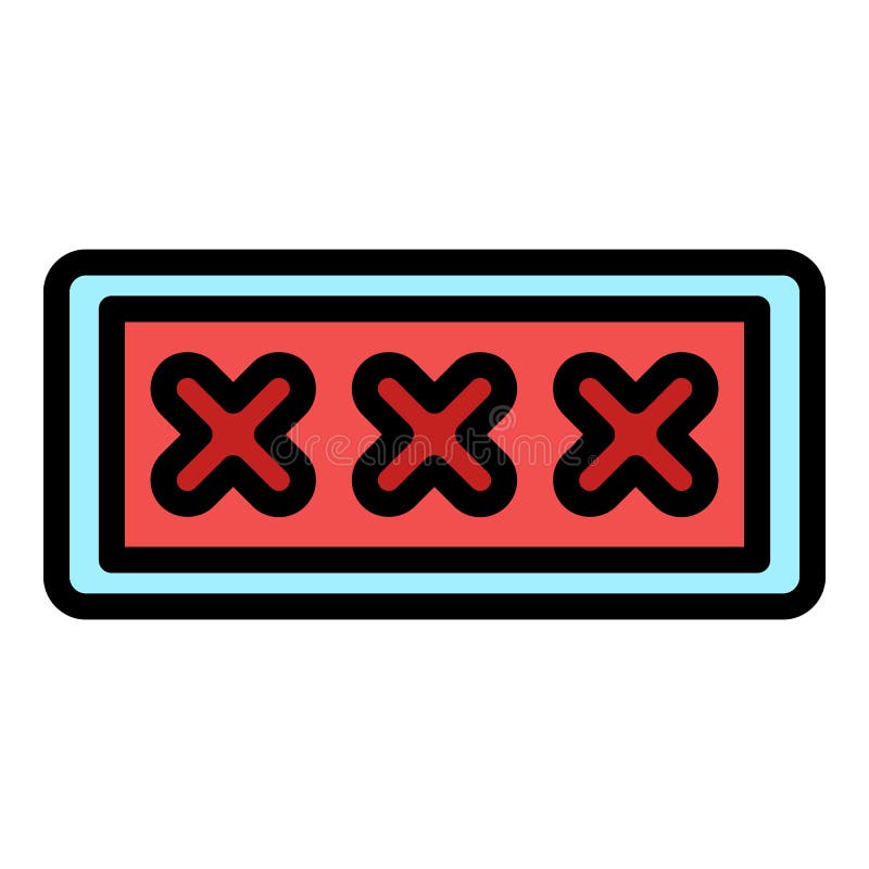 Incorrect Password Icon Color Outline Vector Stock Vector ...