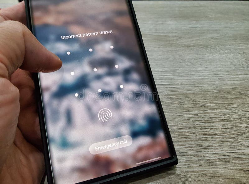 Incorrect Pattern Drawn Emergency Call Android Stock Photo - Image of ...