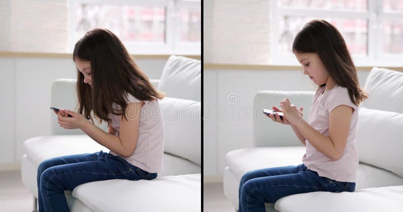 Incorrect Posture and Backache Using Smartphone Stock Image - Image of ...