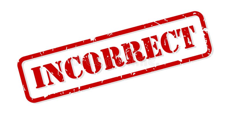 Incorrect Rubber Stamp Vector Stock Vector - Illustration of retro ...
