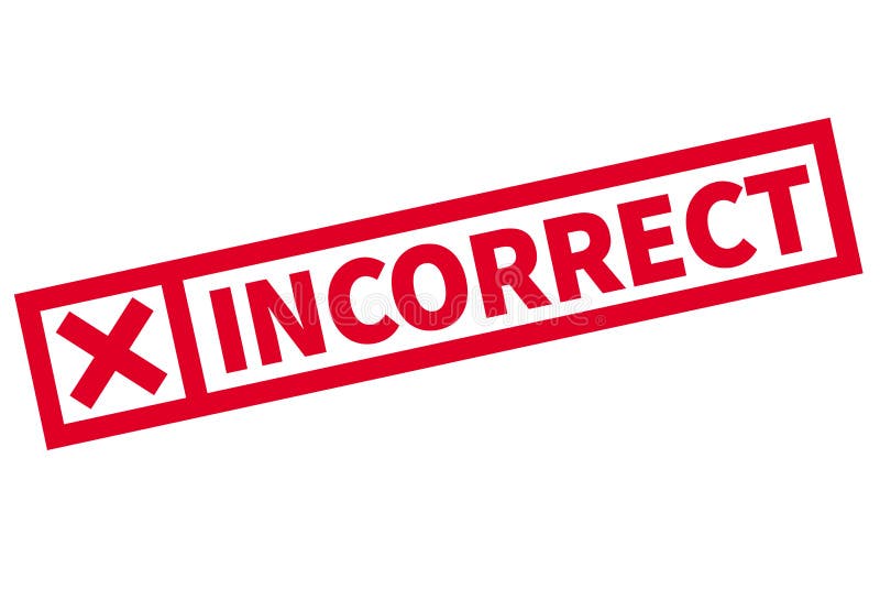 Incorrect Typographic Stamp Stock Vector Illustration Of Mistake Flaw 110247062