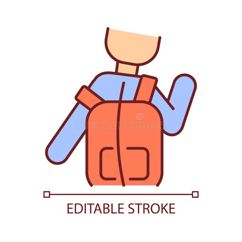 Child Wearing Backpack Icon Stock Illustrations – 114 Child Wearing ...
