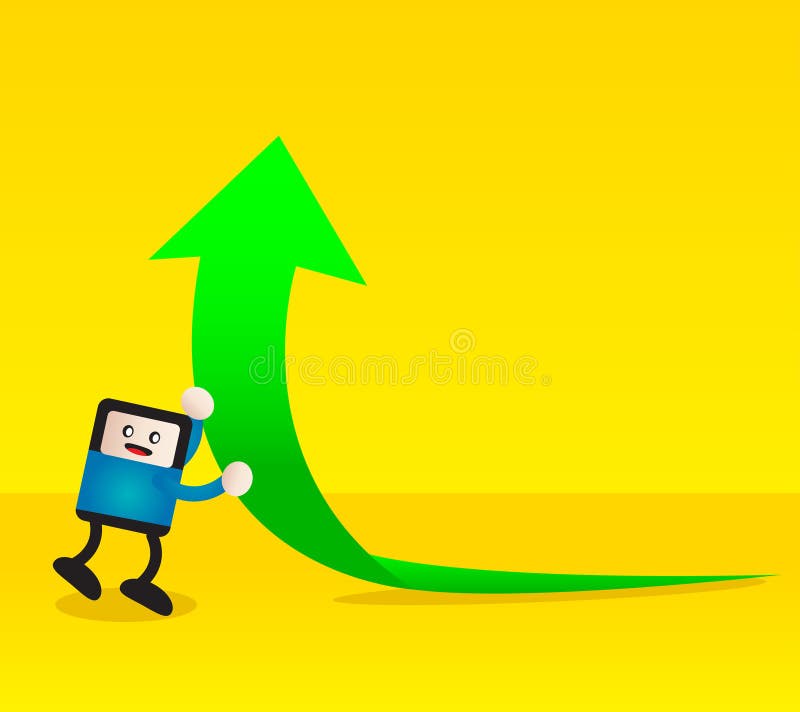 Increase stock vector. Illustration of data, green, cartoon - 22780141