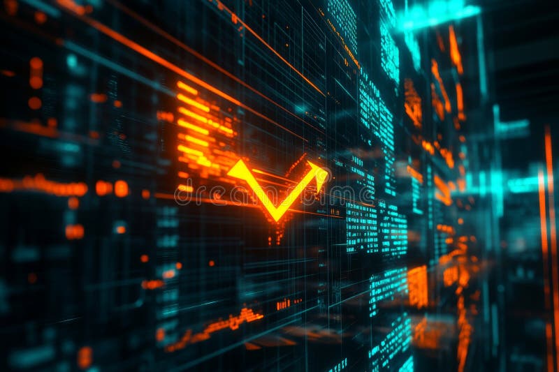 Increase Arrow Graph Showcasing Digital Transformation on an Abstract ...