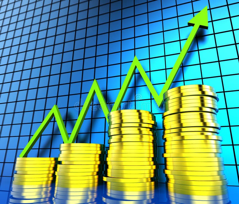 Increase Cash Graph Shows Financial Report and Analysis Stock ...