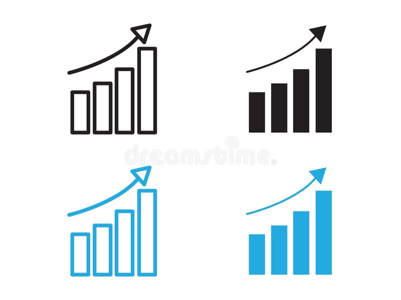 Increase Chart Icon (2) Logo Set Vector Stock Vector - Illustration of ...