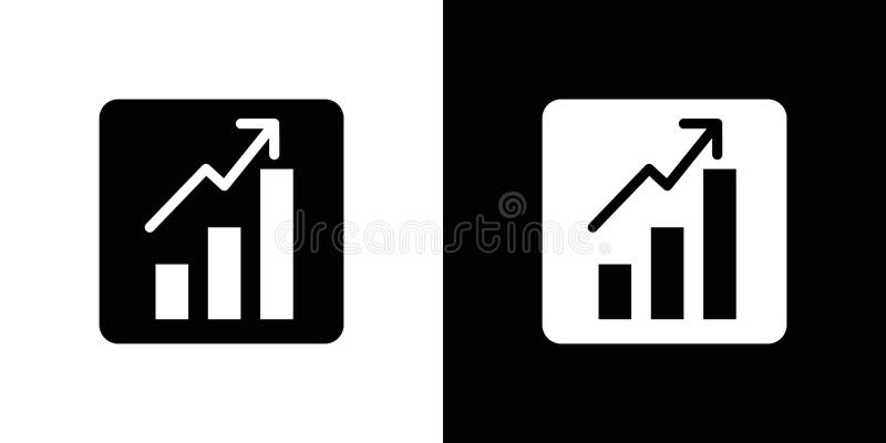 Increase Chart Icon Logo Set Vector Stock Vector - Illustration of ...